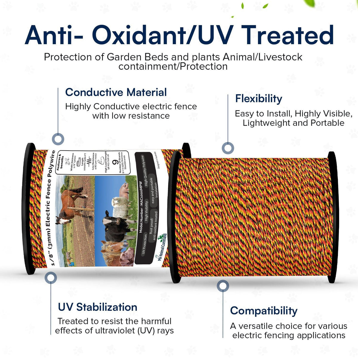 Thick Polywire Electric Fence for Livestock Containment – My Pet Command